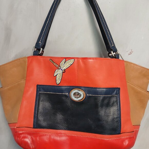 Coach | Bags | Coach Tri Color Leather Shoulder Bag | Poshmark